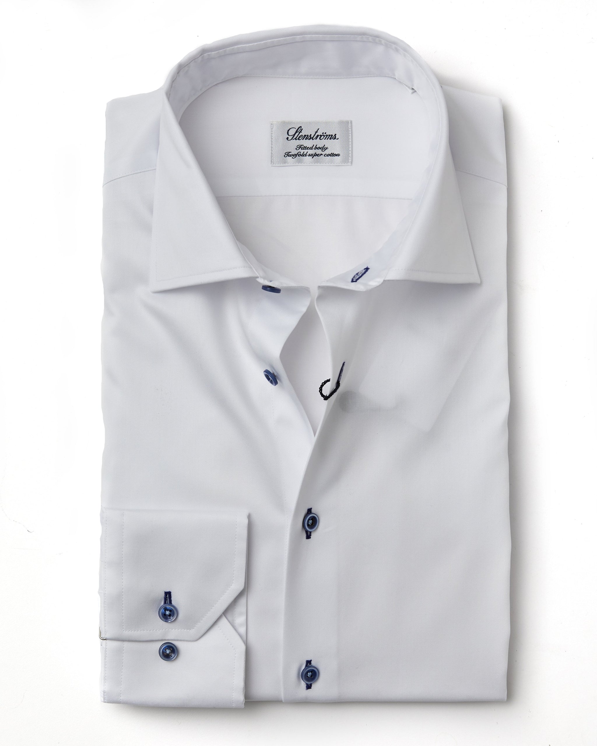 Stenstroms White Fitted Body Dress Shirt